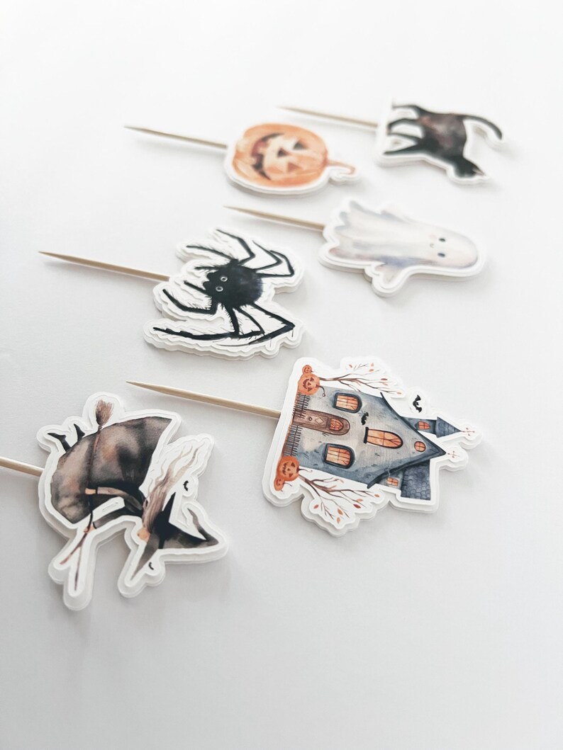 Halloween Themed Cupcake Toppers || Halloween Party Decor || Spooky One ...