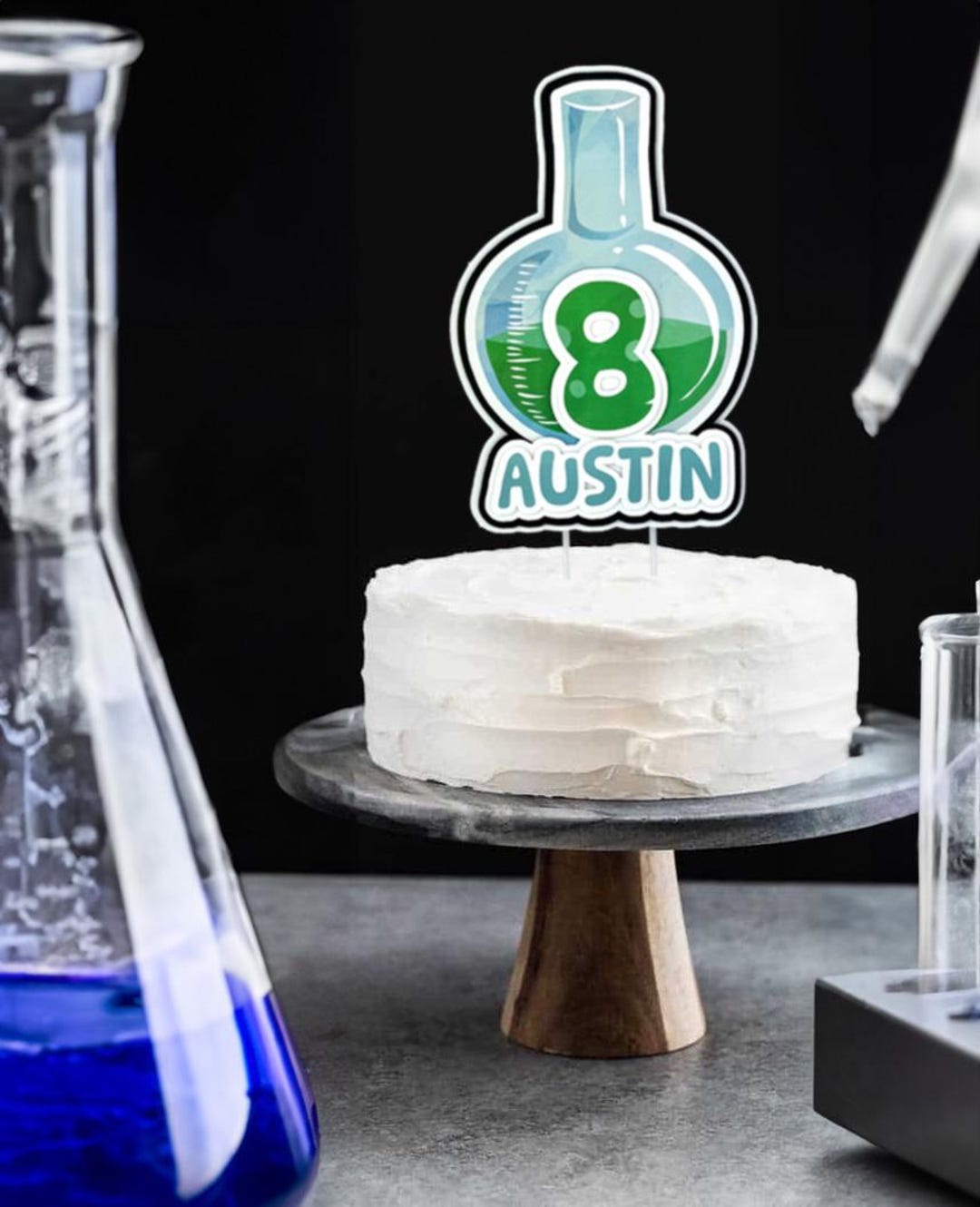 Science Themed Birthday Cake Toppers || Scientist Party Decoration ...