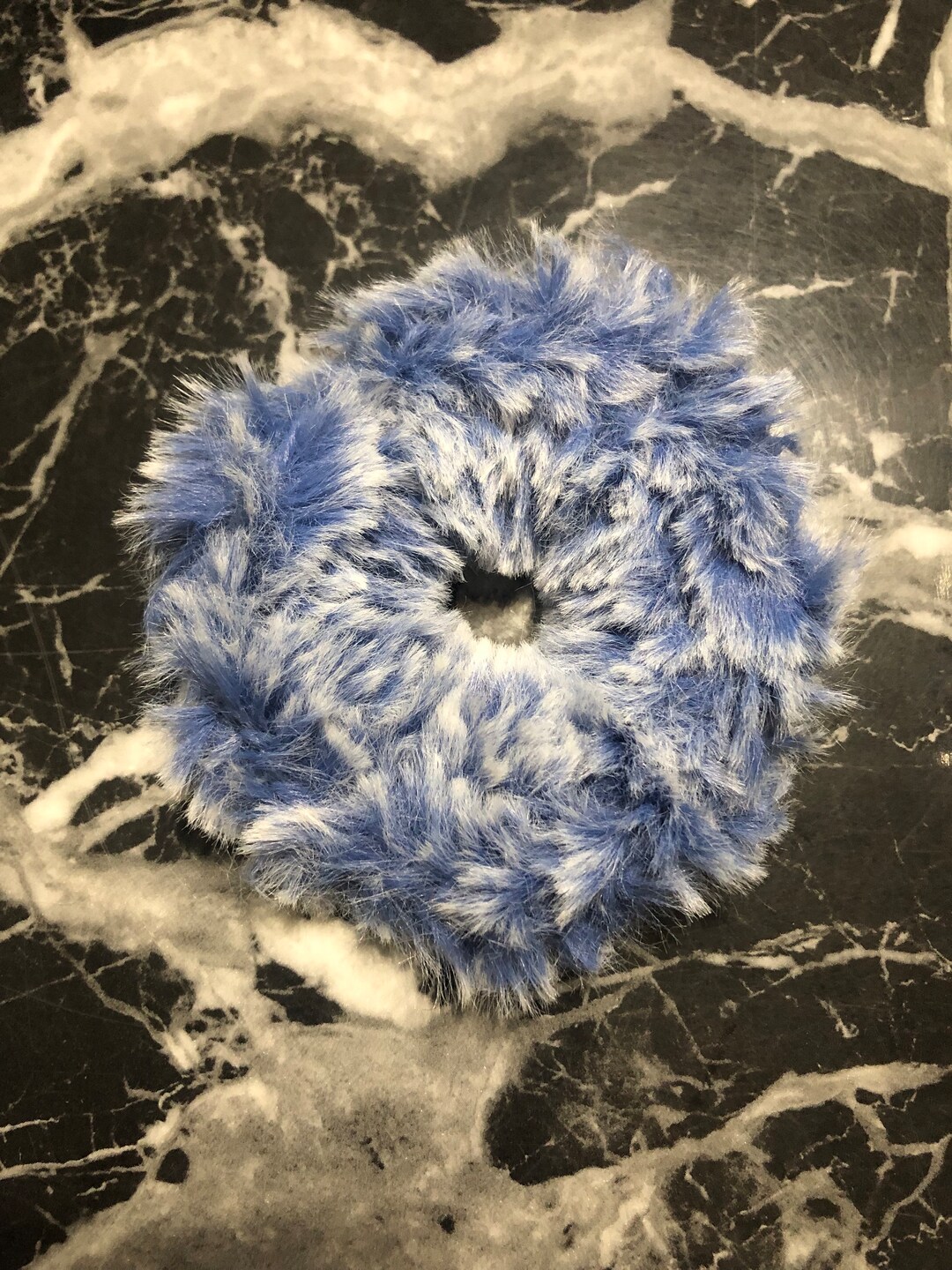 Sapphire Blue Crochet Hair Scrunchie | Meme’s Crochet Super Soft Hair ...