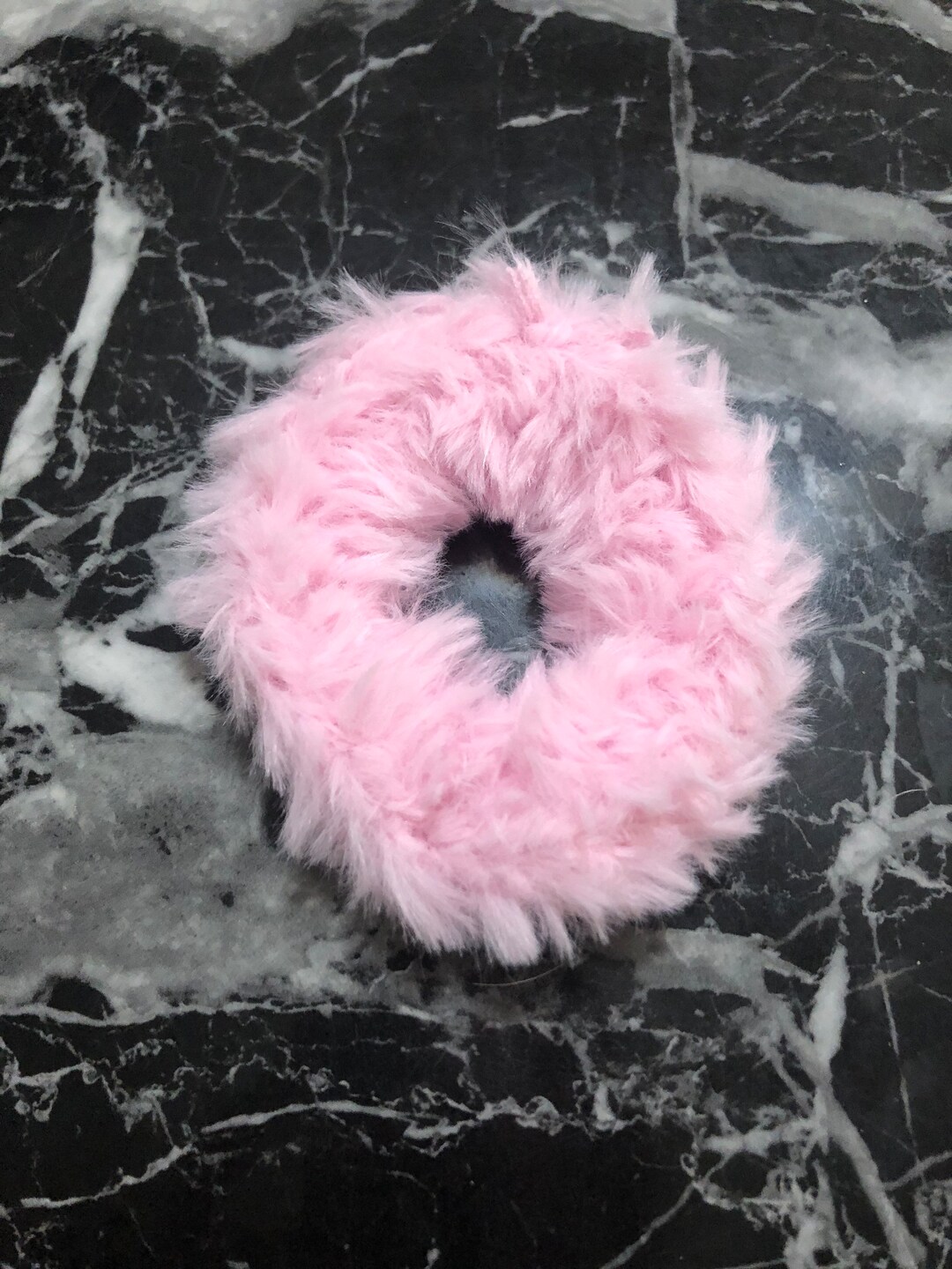 Powder Puff Pink Crochet Hair Scrunchie | Meme’s Crochet Super Soft ...