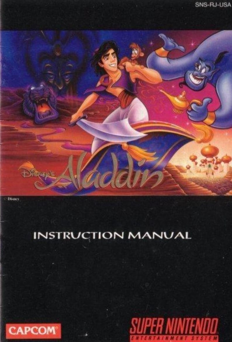 Disney Aladdin SNES Instruction Manual PDF Restored Collector Edition ...