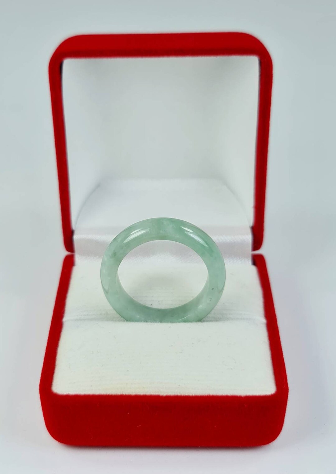 Rare Jadeite Ring Band US Size 9 1/4 Natural Grade A Jade Translucent ...