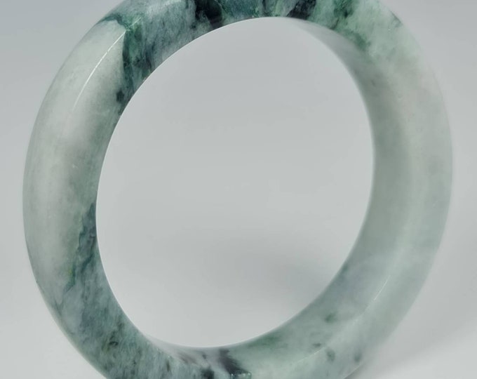 57.4mm Natural Icy Cloudy Bluish Lavender/green Moss in Snow Flat Shape ...