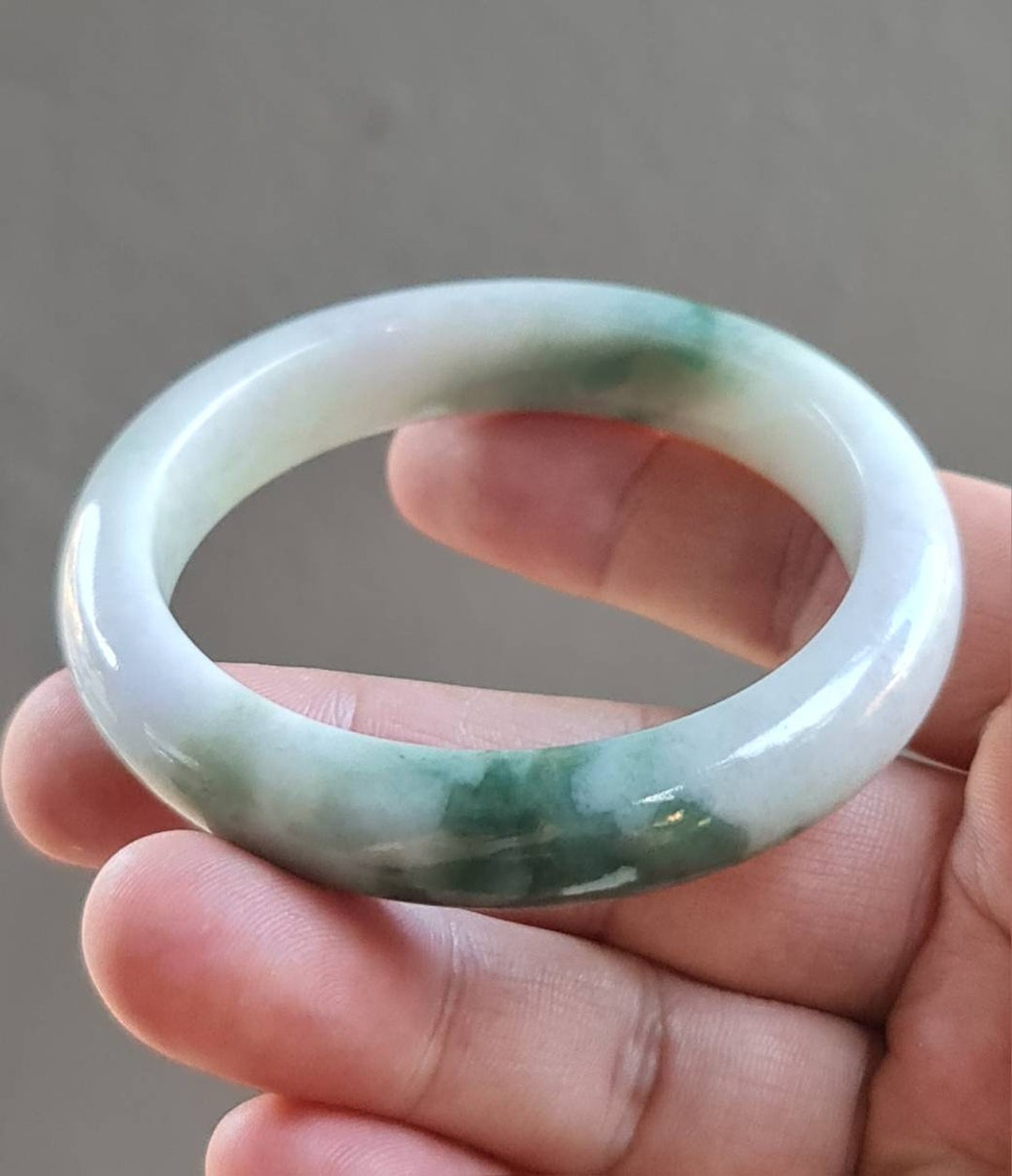 56.8mm Rare Certified Natural Translucent Icy White/imperial Green ...