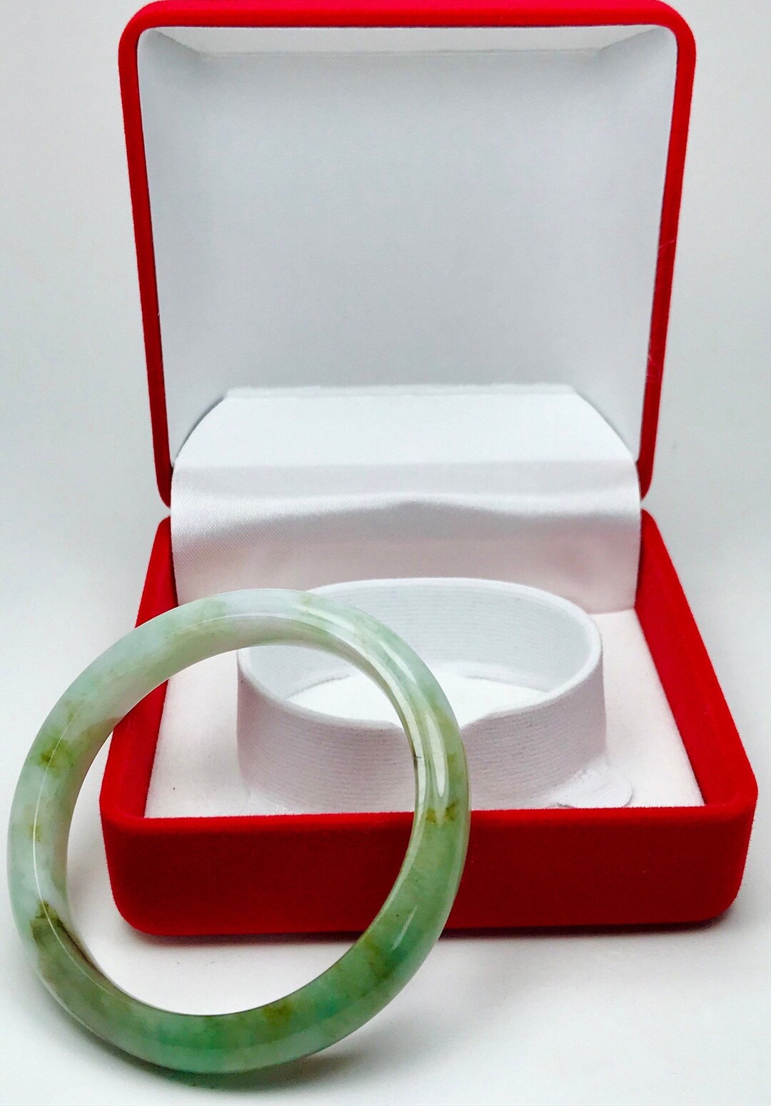 53mm Natural Translucent Icy Cloudy Tricolor Apple Green/ - Etsy