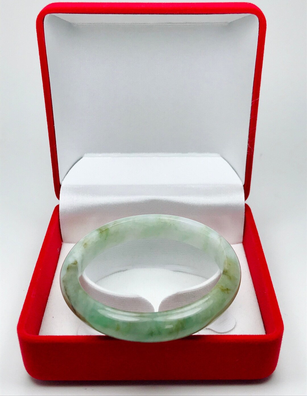 53mm Natural Translucent Icy Cloudy Tricolor Apple Green/ White and ...