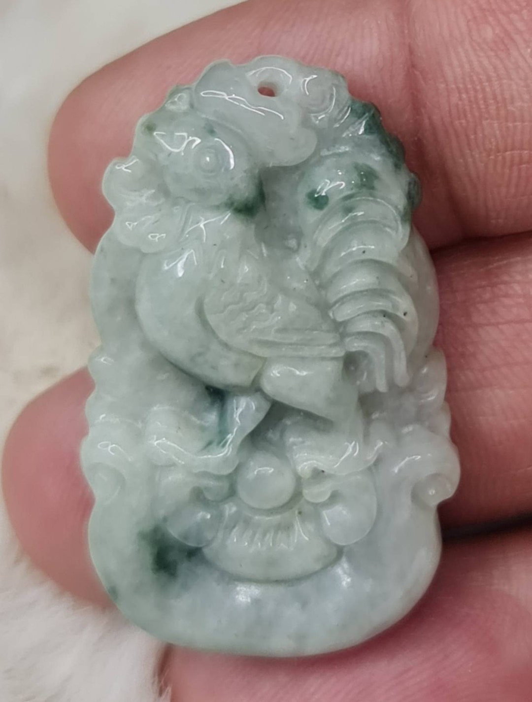 Jadeite Jade Necklace Pendent Chinese Zodic year of the Rooster Natural ...