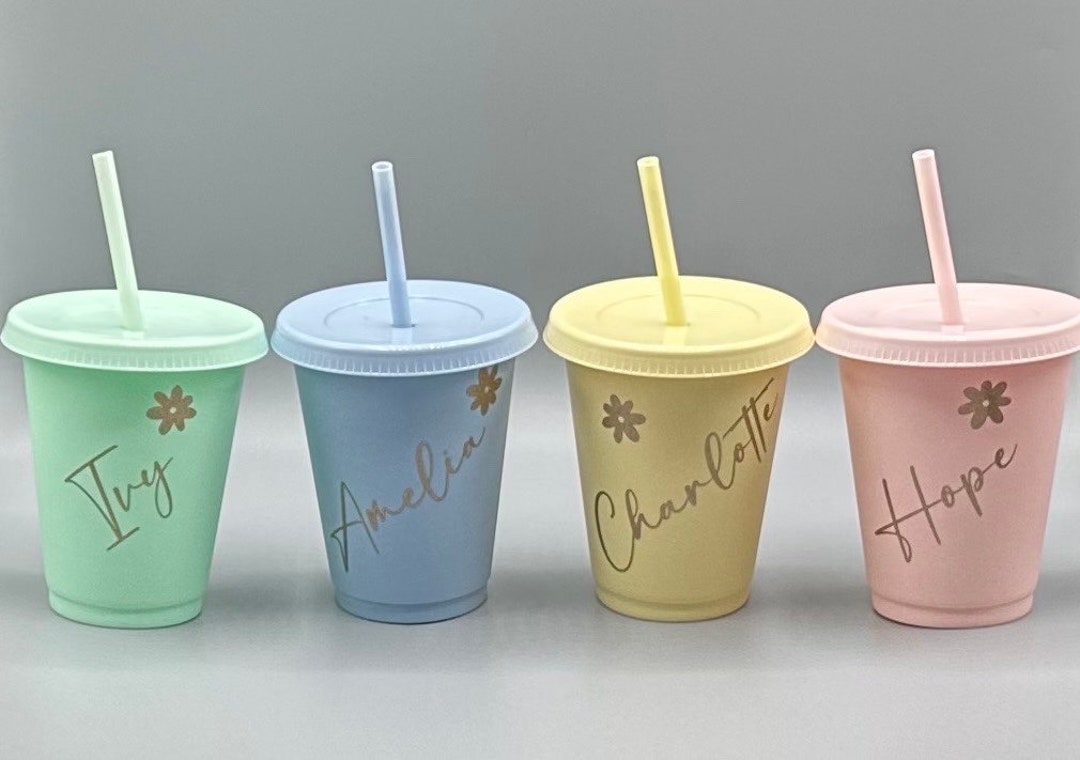 Personalized Kids Cold Cup With Straw: Mini Starbucks Inspired - Etsy