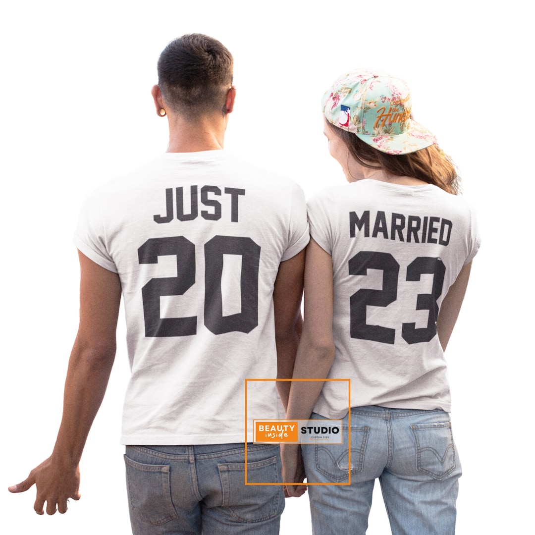 Just Married Cotton T-shirts, Couples Honeymoon Matching Shirts - Etsy