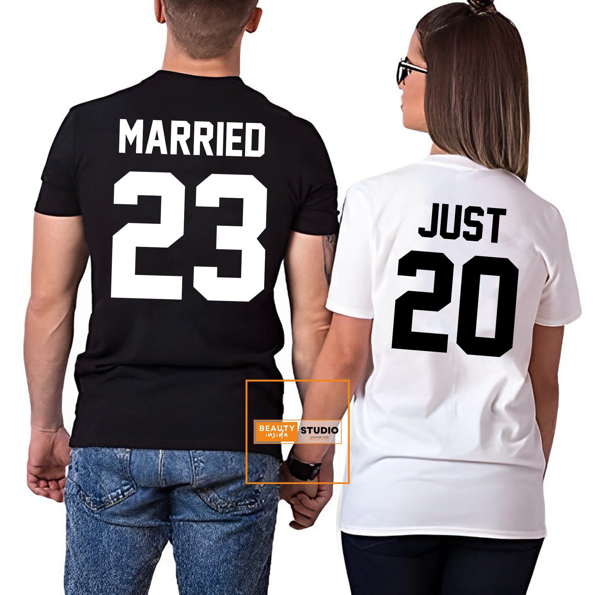 Just Married Cotton T-shirts, Couples Honeymoon Matching Shirts - Etsy