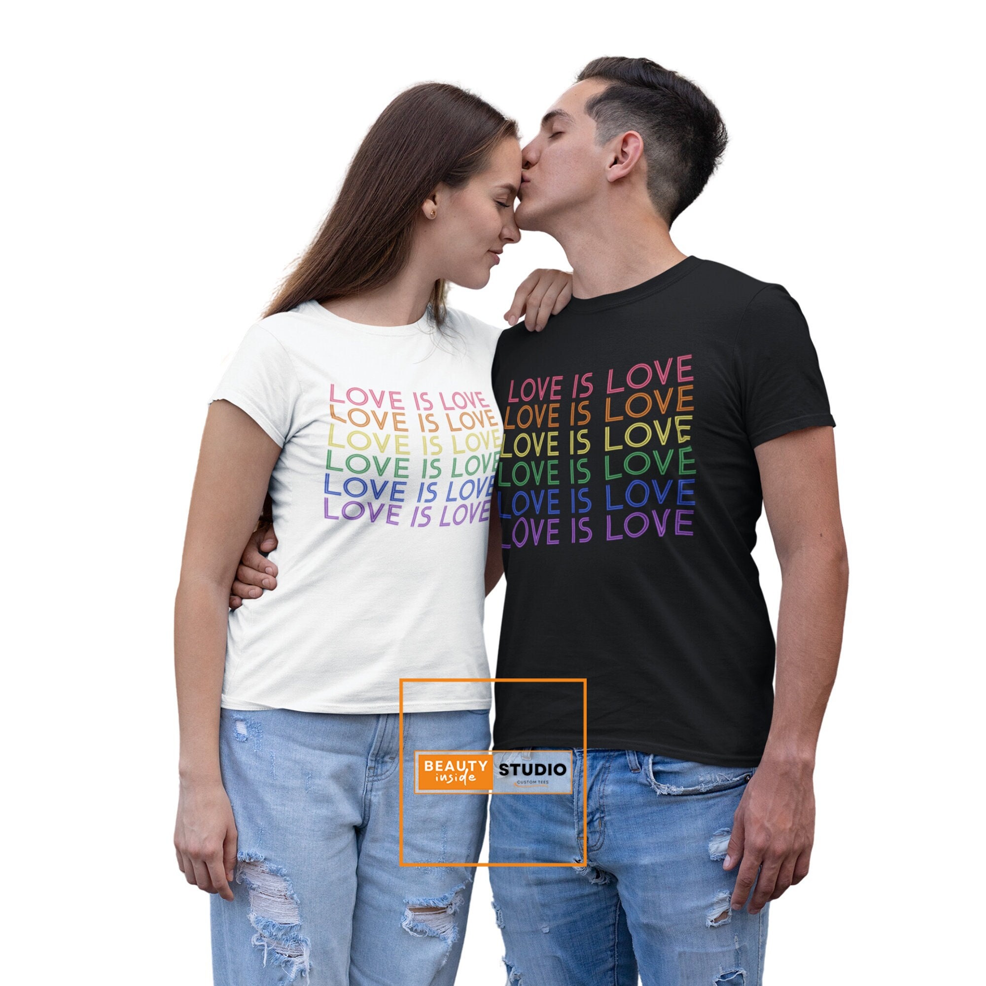Love is Love Shirt, Rainbow Shirt, Couples Shirt, Valentine Day's Shirt ...