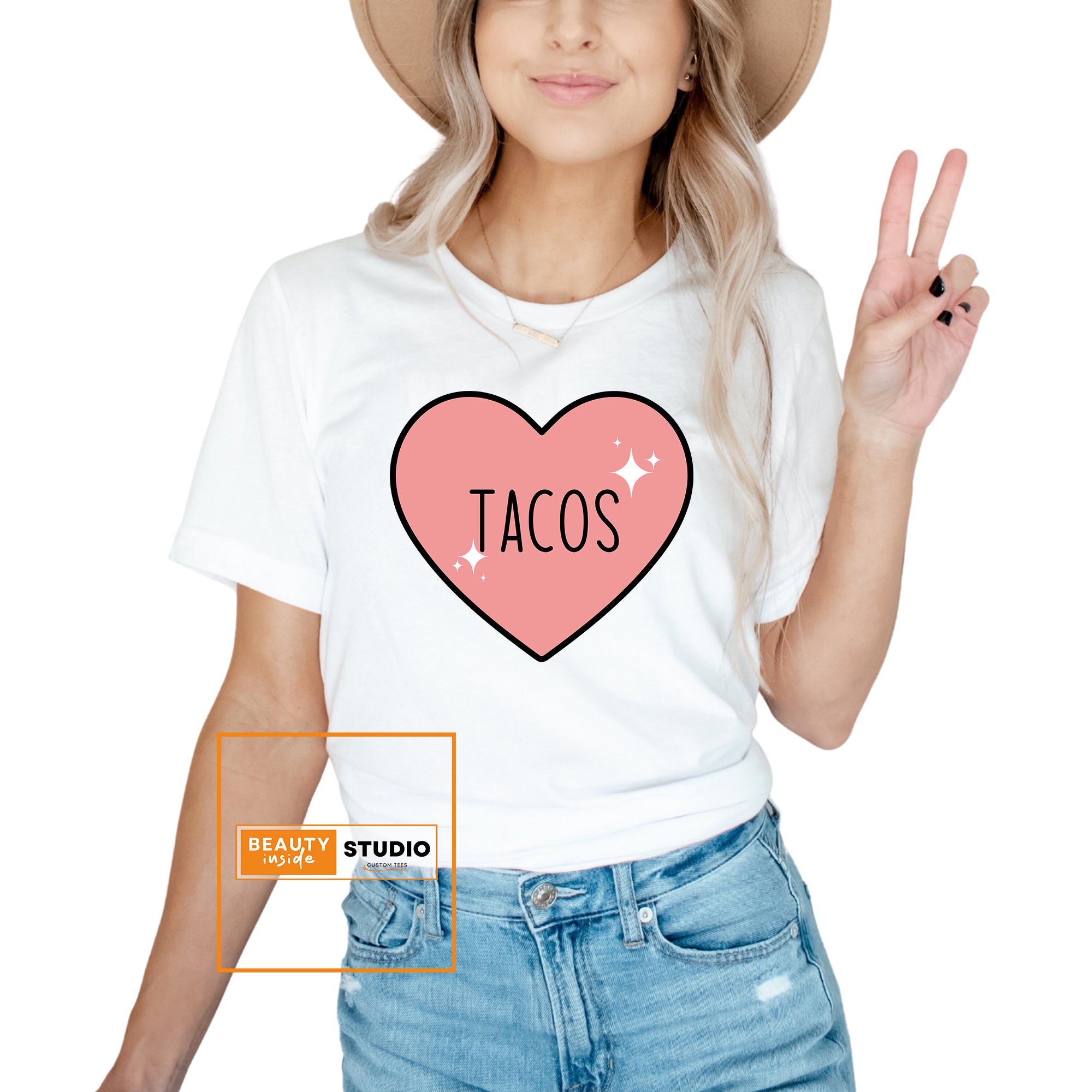 I Love Tacos Shirt, I Heart Tacos Shirt, Authentic Mexican Cuisine ...
