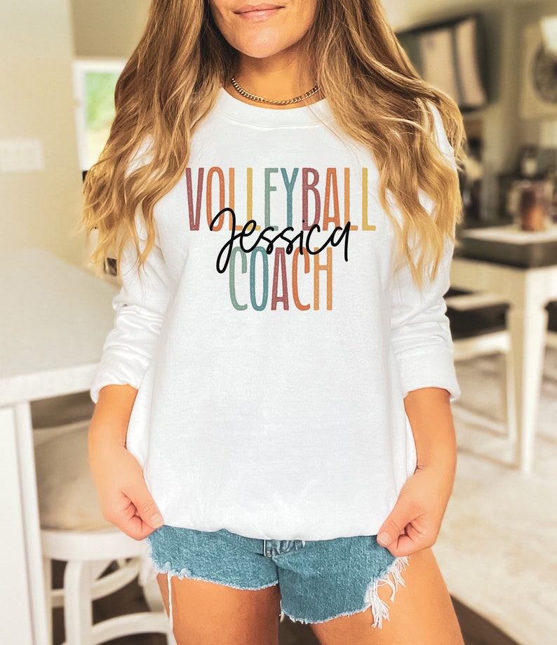 Personalized Volleyball Coach Shirt Long Sleeve Sweatshirt - Etsy