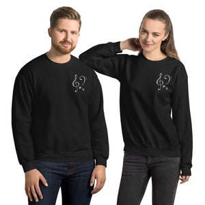 Embroidered Music Note Keys Sweatshirt, Gift, Music Teacher, Musician ...
