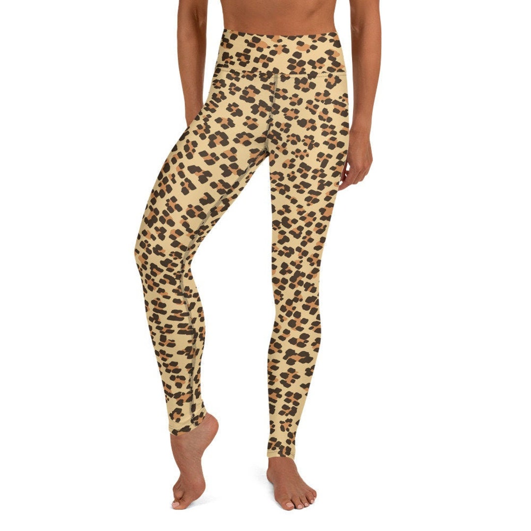 Leopard Pattern Yoga Leggings, Gift, Fitness Leggings, Workout Women's ...