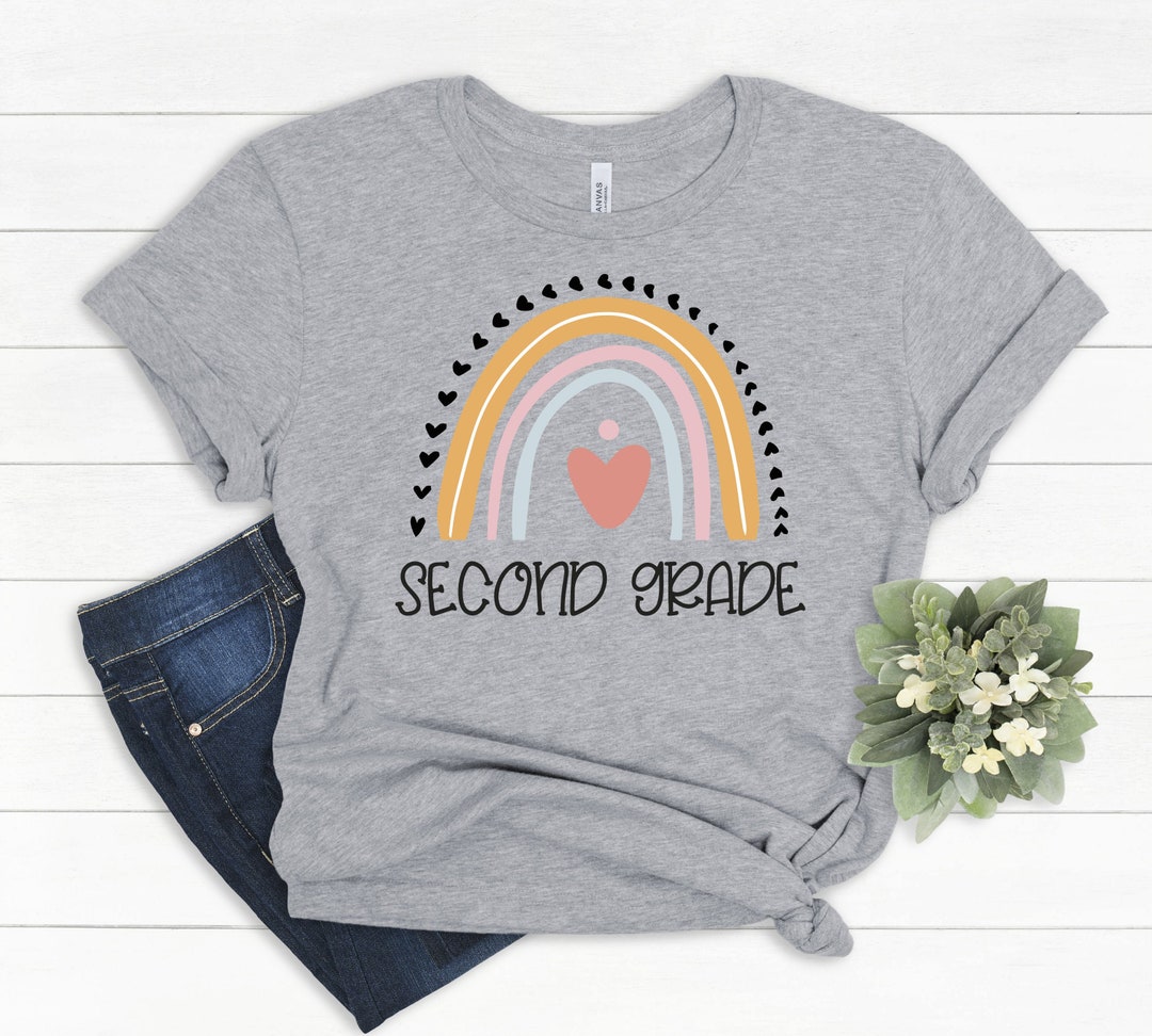 Second Grade Shirt, Teacher Shirt, Rainbow Shirt, 2nd Grade Shirt ...