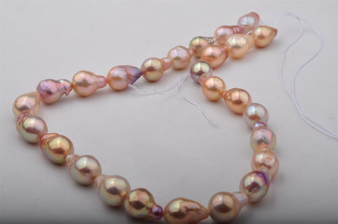 Natural Metallic Multi-color Baroque Pearl Strand|lake Pearl Bead ...