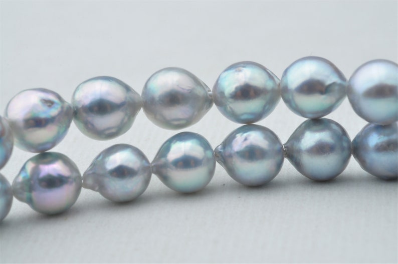 6-7mm Natural Metallic Blue Color Akoya Pearl Strandamk002 - Etsy