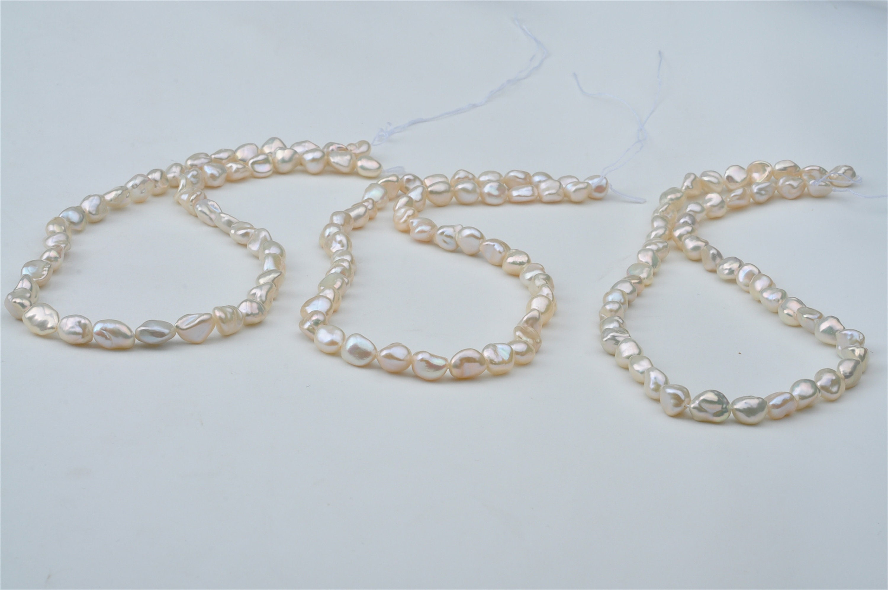 Natural Metallic White Color Keshi Pearl Strand - Etsy