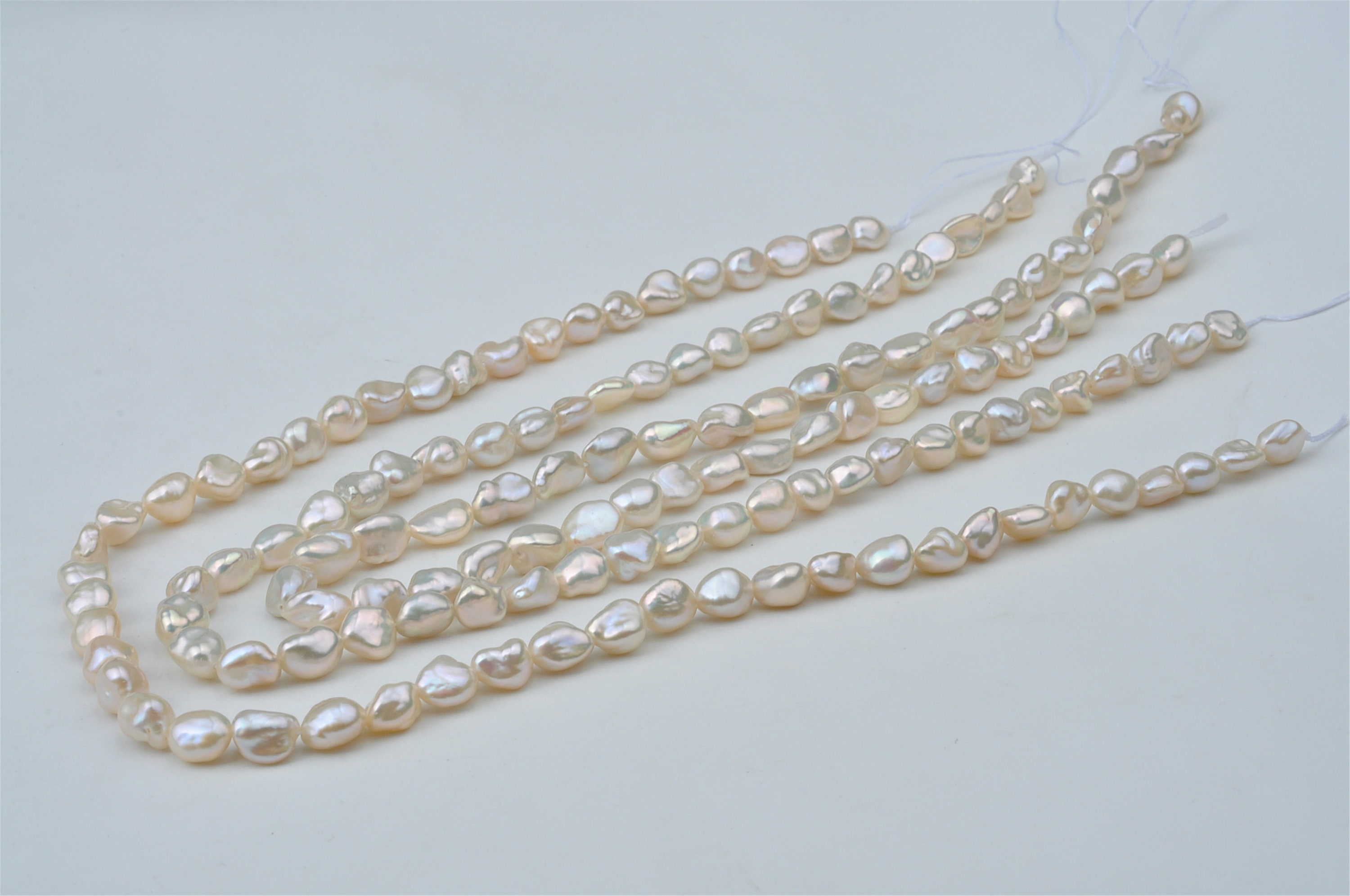 Natural Metallic White Color Keshi Pearl Strand - Etsy