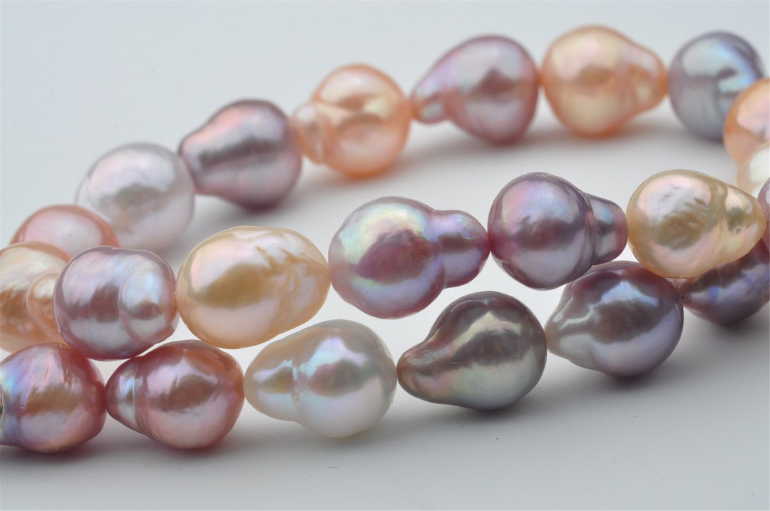 Natural Baroque Loose Pearl Strand With Metallic Color---gsa001 - Etsy