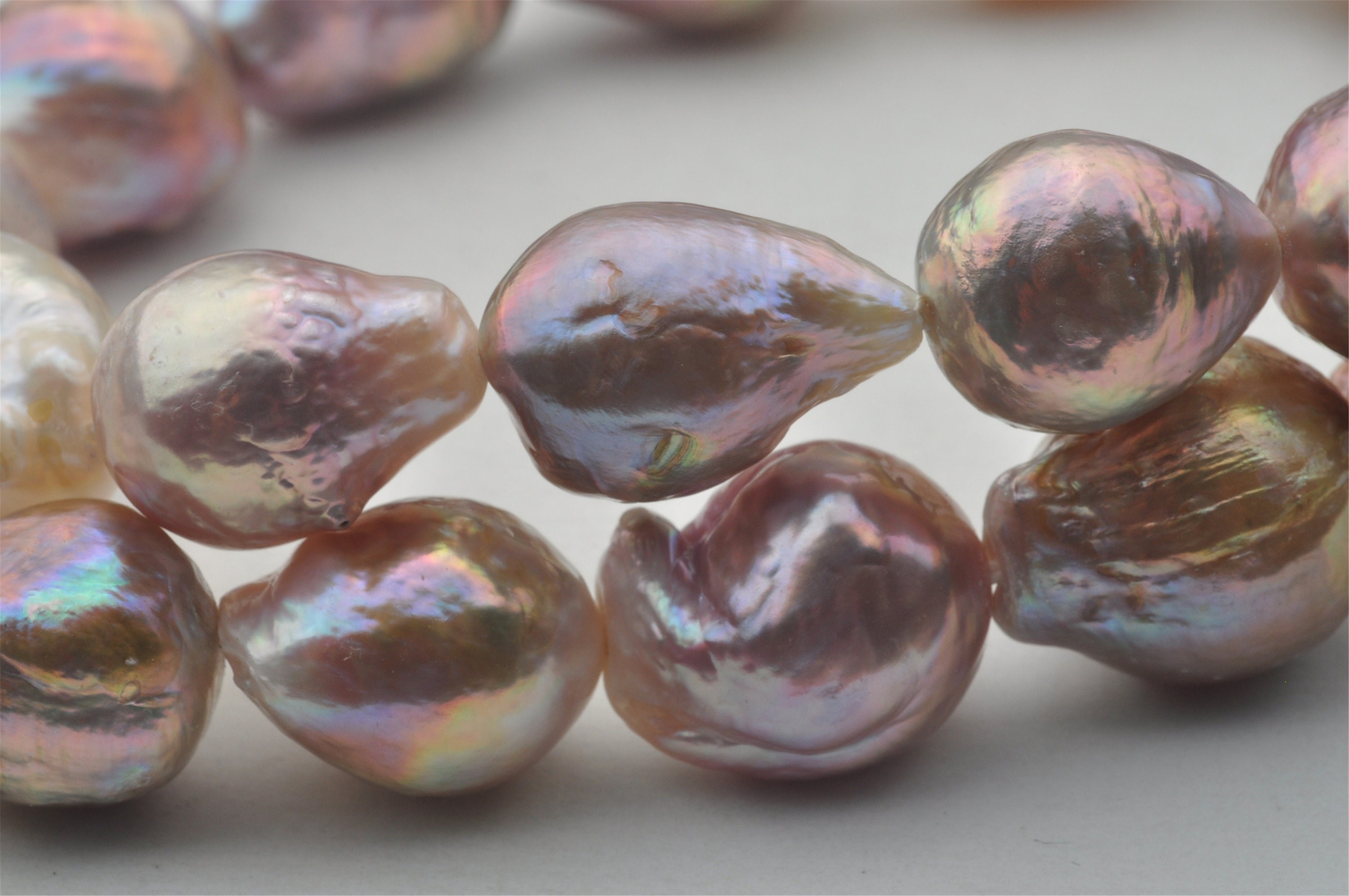 Baroque Loose Pearl Strand With Metallic Color for Necklace - Etsy