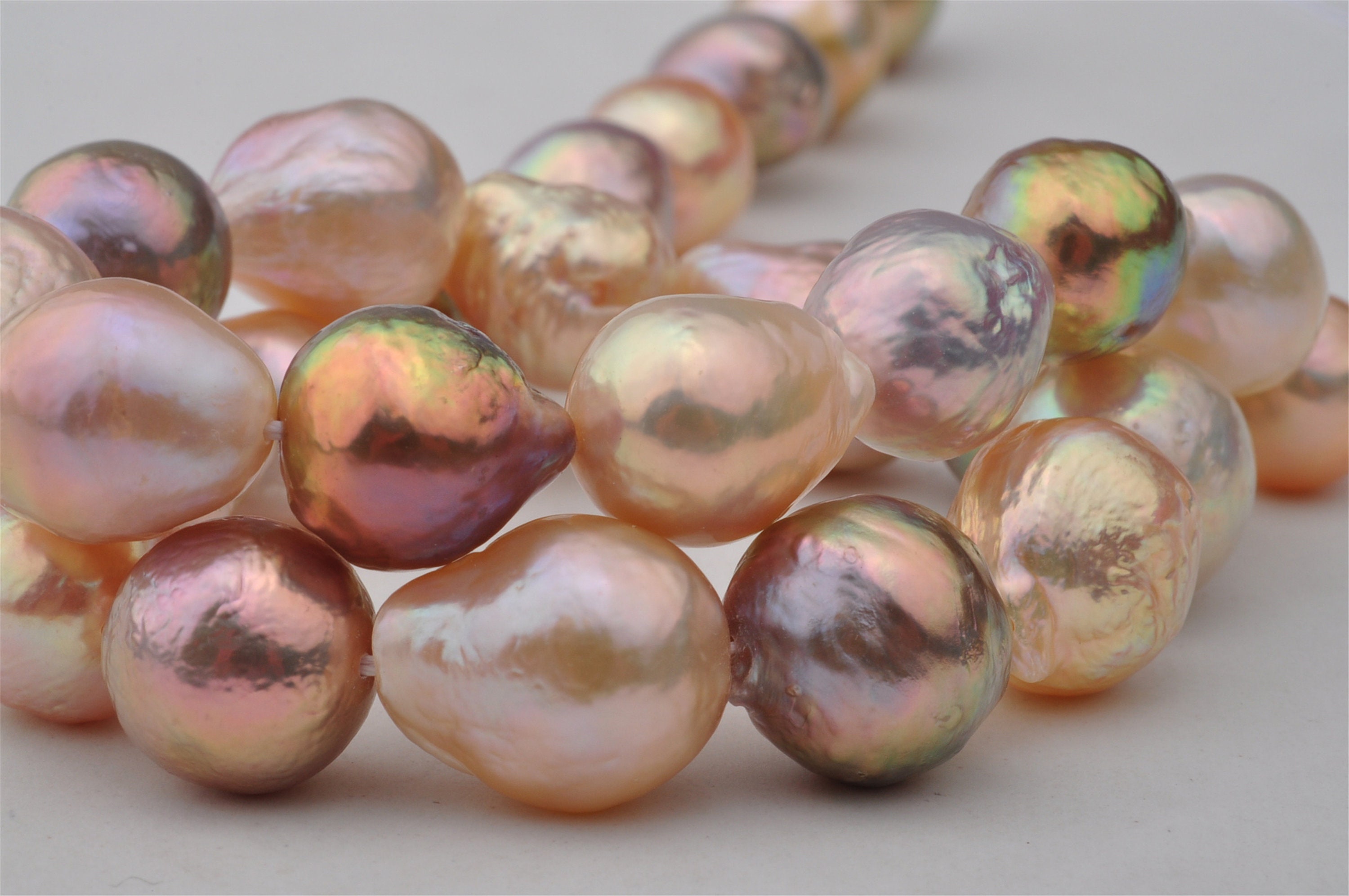 Large Light Natural Metallic Color Baroque Loose Pearl Strand - Etsy