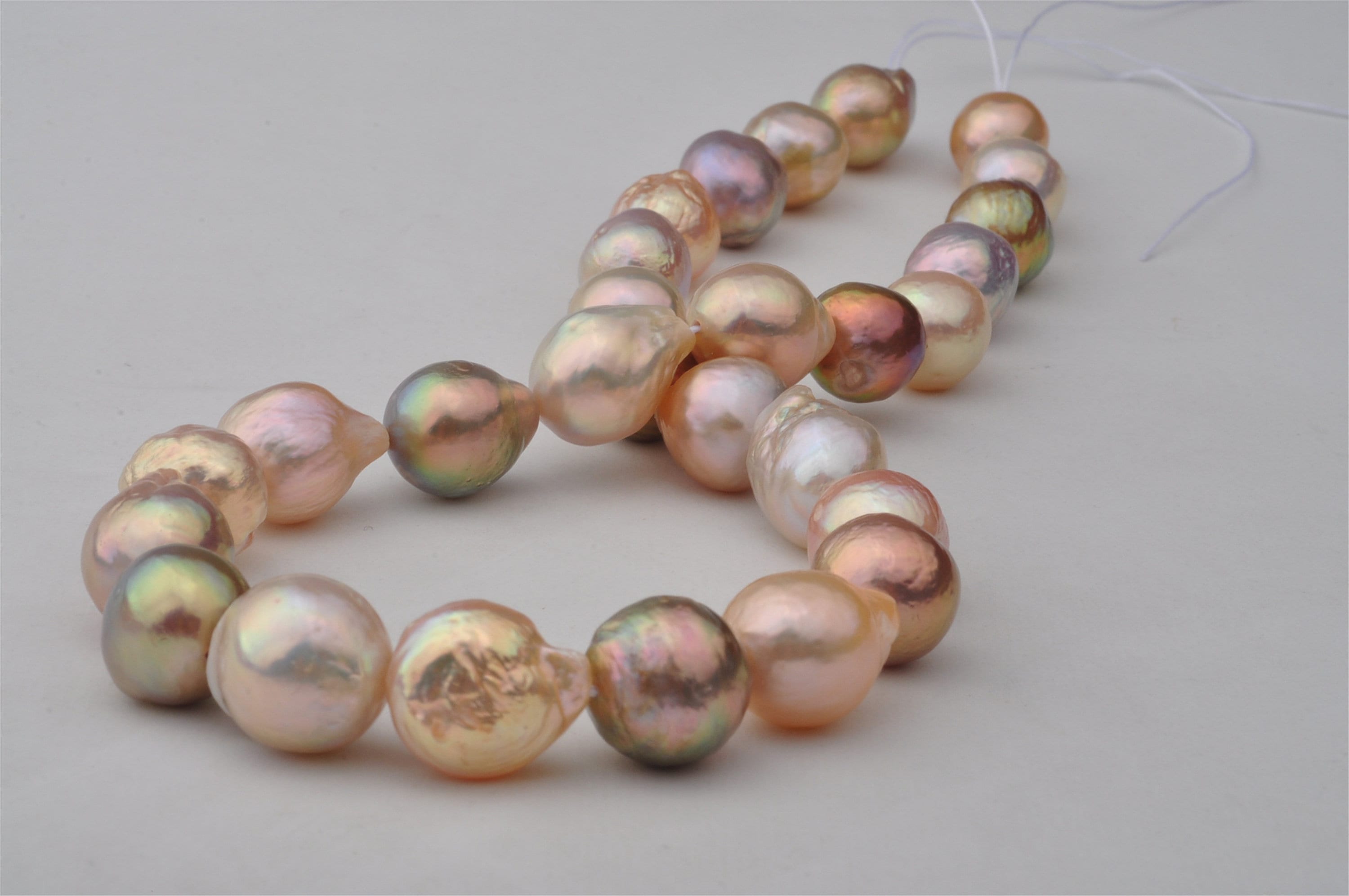 Large Light Natural Metallic Color Baroque Loose Pearl Strand - Etsy