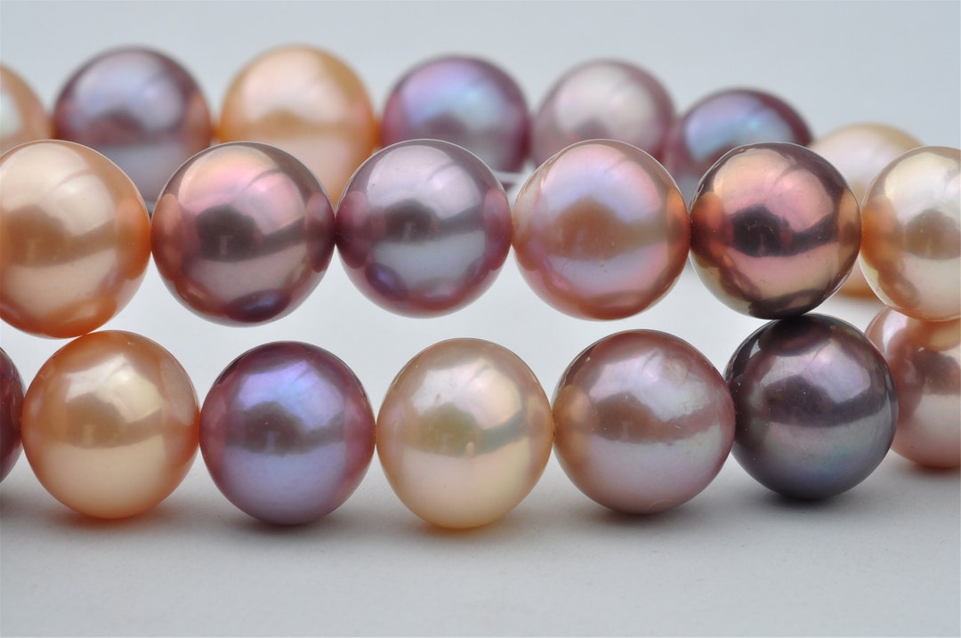 11.5-15mm Natural Large Edison Pearl Strand With Natural Rainbow Color ...