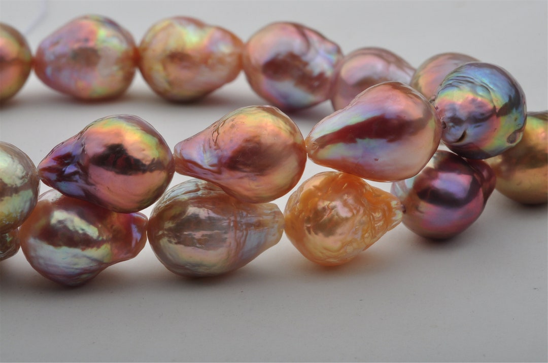 Natural Intense Metallic Rainbow Color Ripple Pearl Strand,kasumi Like ...