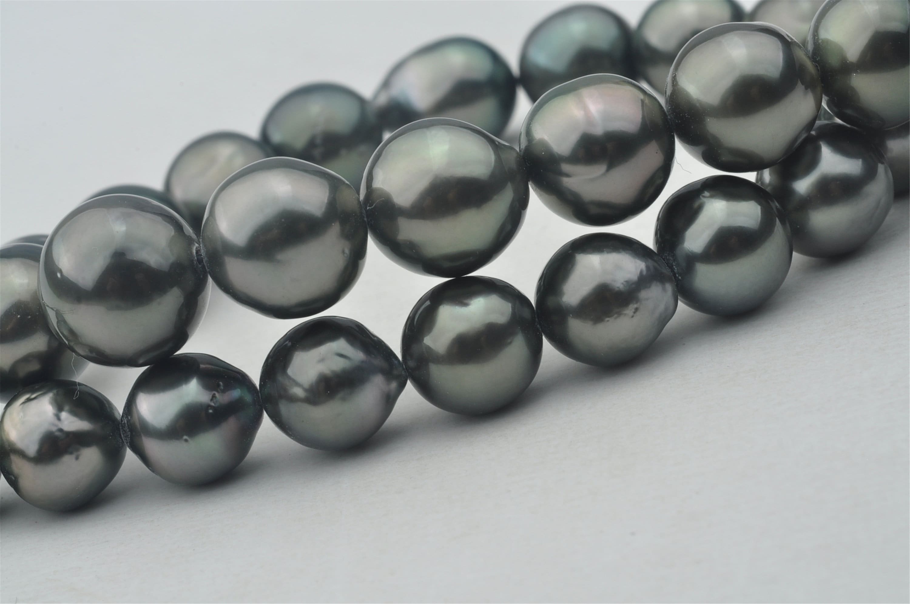 Black Baroque Tahitian Loose Pearl String,saltwater Pearl Strand ...