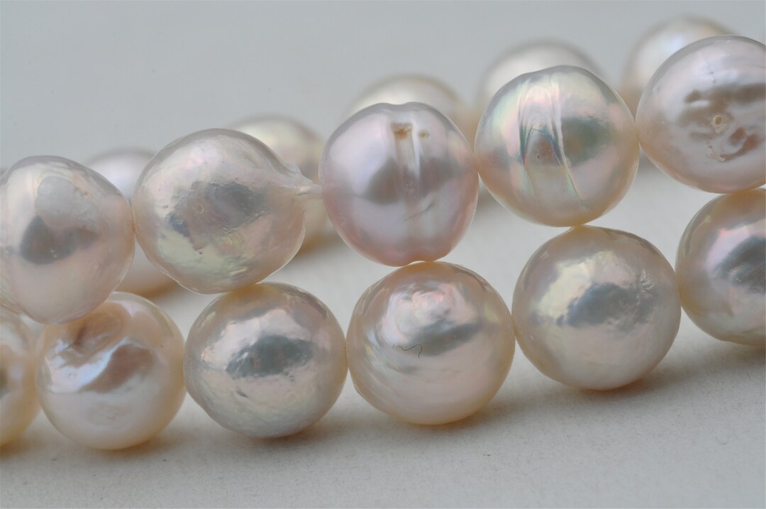44pcs Natural Ripple Baroque Pearl Beads With Metallic Color---ads018 ...