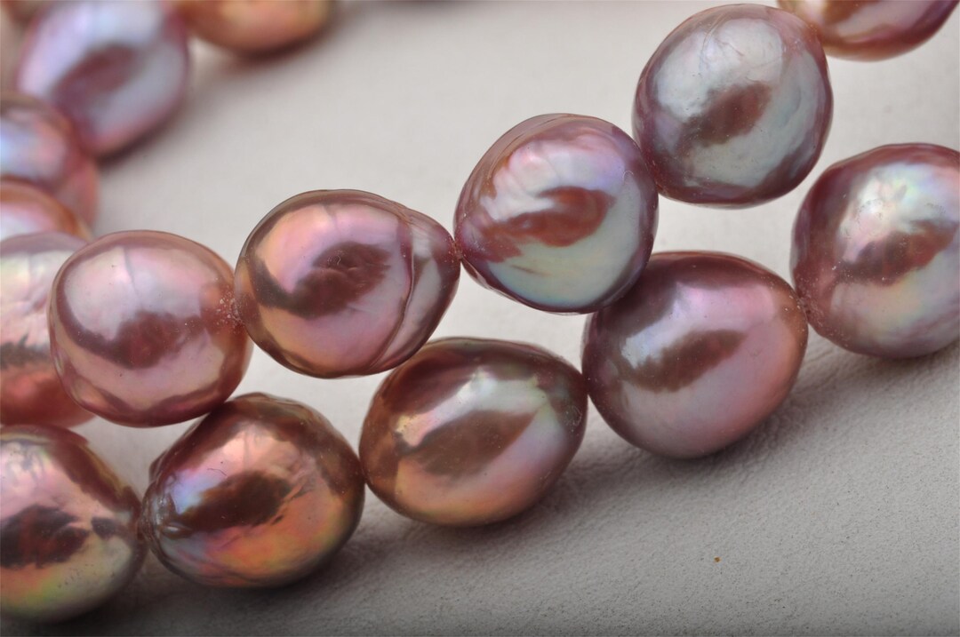 Natural Metallic Purple&pink Edison Pearl Strand,baroque Pearls,multi ...