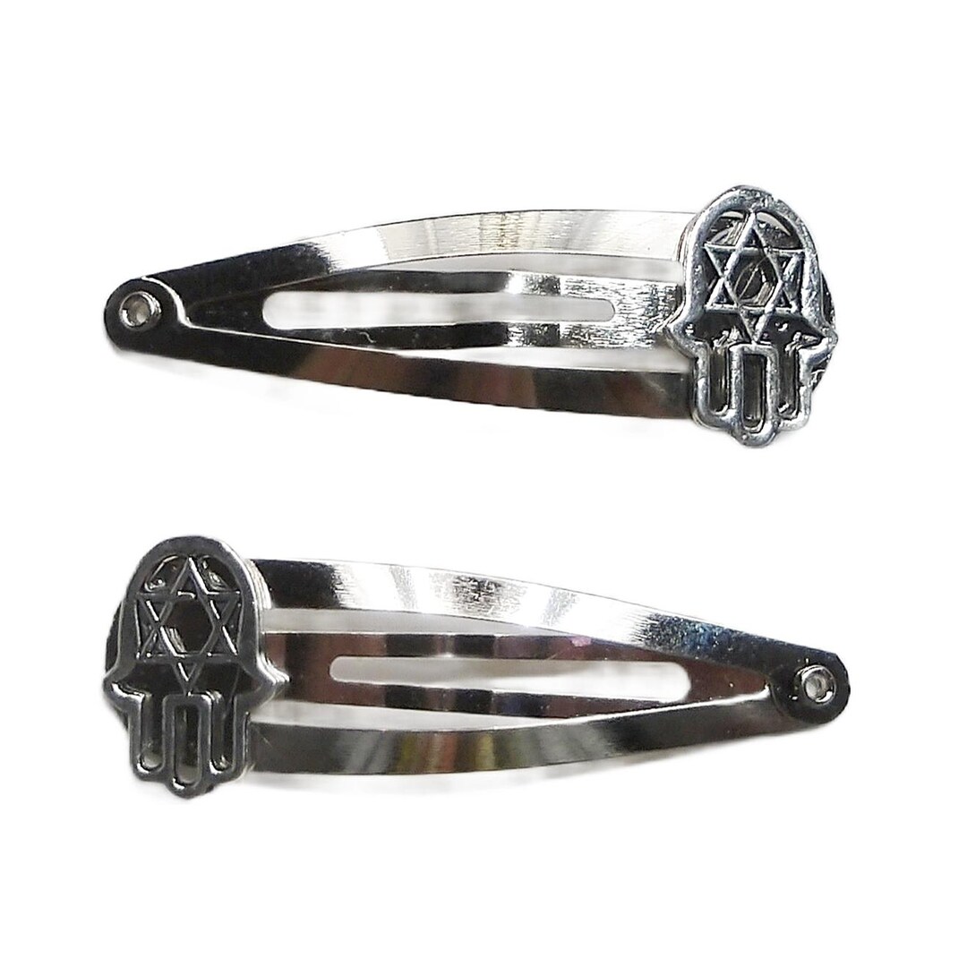 Kippah/yarmulke Clips - Silver Hamsas on Silver Clips - Etsy