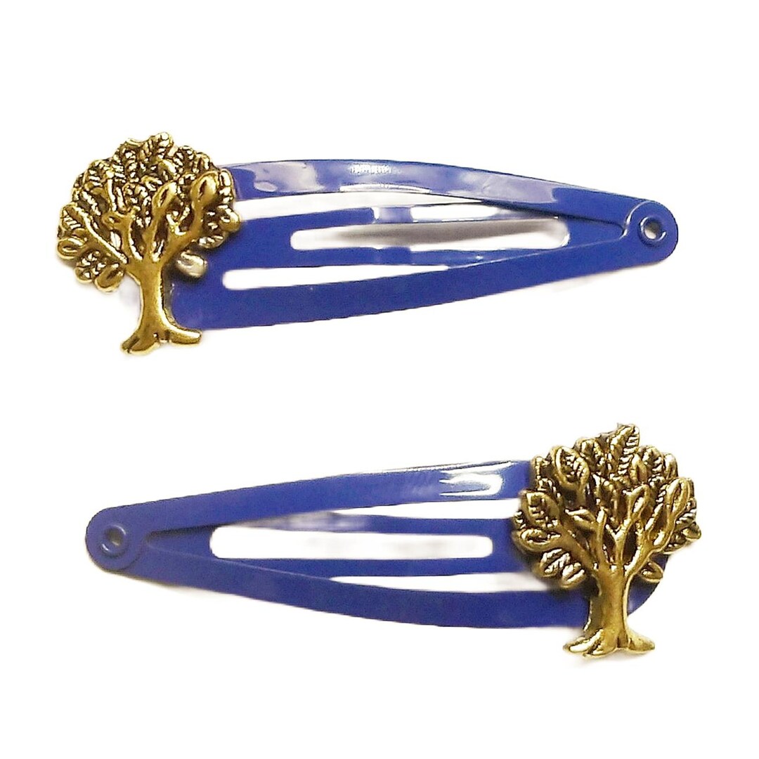 Kippah/yarmulke Clips - Gold Tree of Life on Royal Blue Clips - Etsy