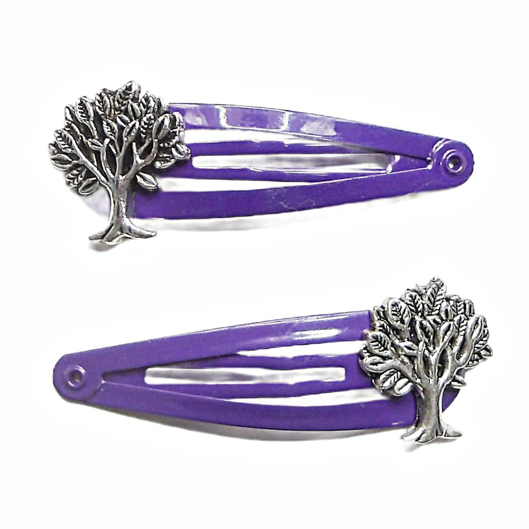 Kippah/yarmulke Clips - Silver Tree of Life on Violet Clips - Etsy
