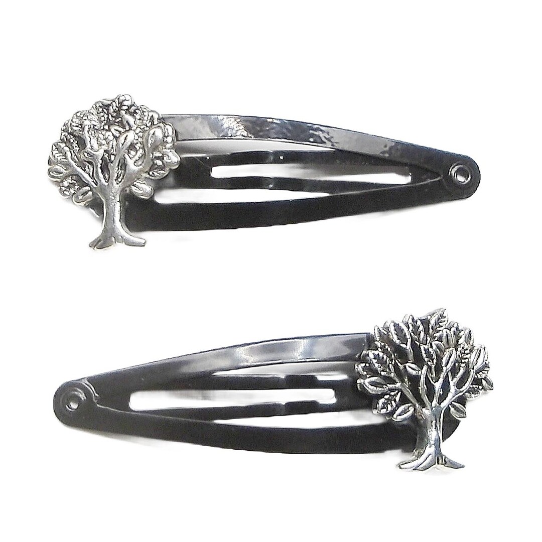 Kippah/yarmulke Clips - Silver Tree of Life on Black Clips - Etsy