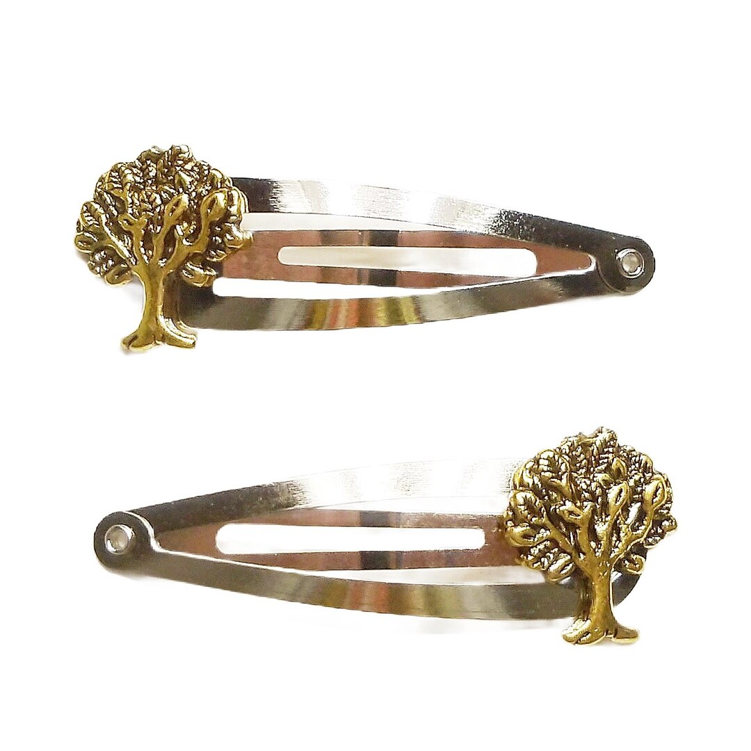 Kippah/yarmulke Clips - Gold Tree of Life on Silver Clips - Etsy