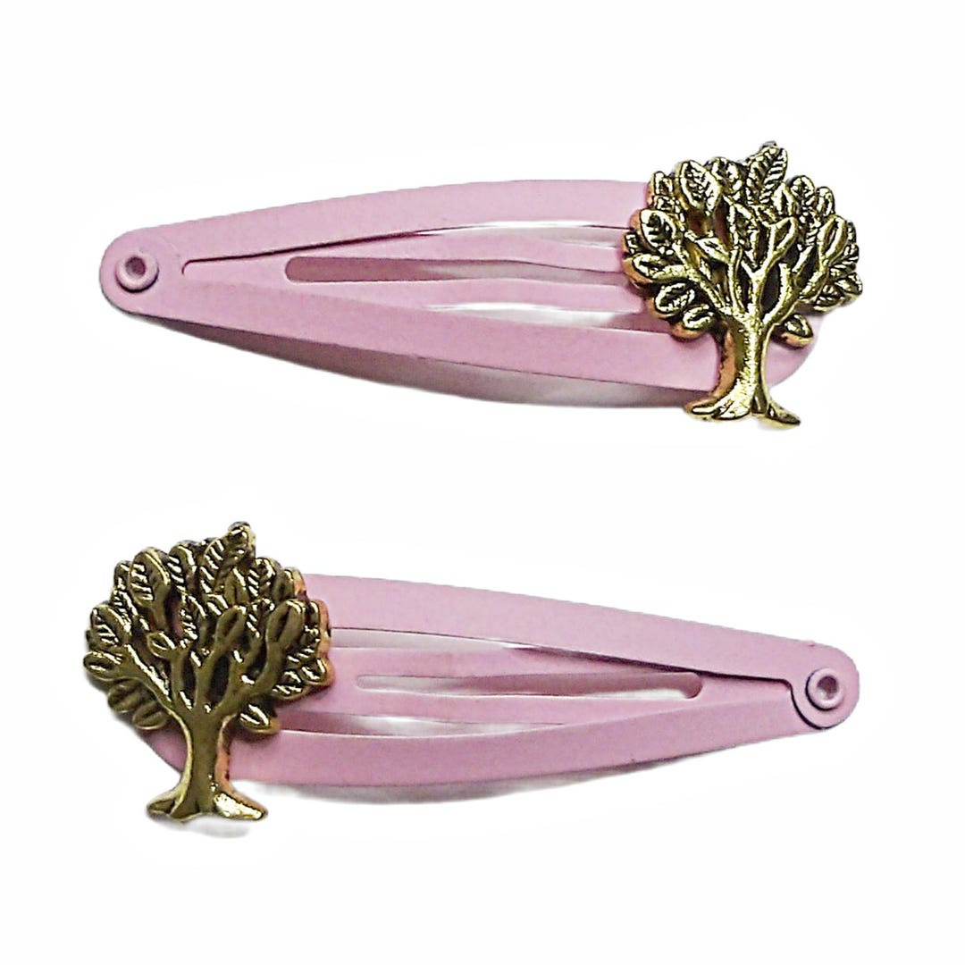 Kippah/yarmulke Clips - Gold Tree of Life on Purplish-pink Clips - Etsy