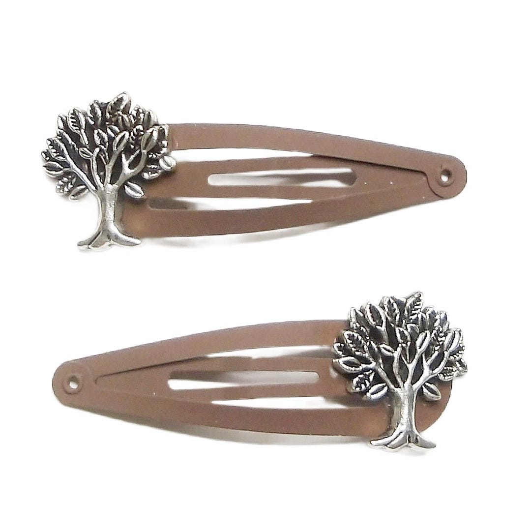 Kippah/yarmulke Clips - Silver Tree of Life on Brown Clips - Etsy