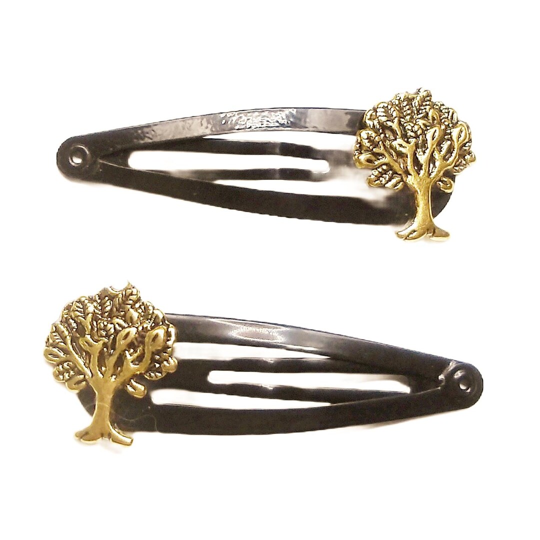 Kippah/yarmulke Clips - Gold Tree of Life on Black Clips - Etsy