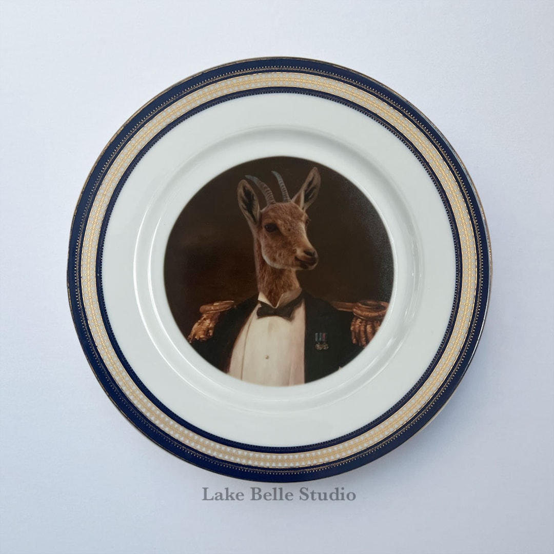Ian Ibex Plate, Large, Decorative Plate, Animal Plate, Vintage Up ...