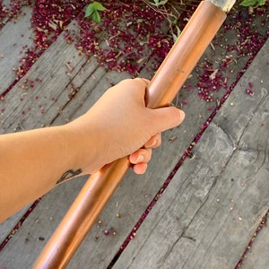 Mega Copper Quartz Crystal and Malachite Wand Magic Wand Wiccan Witch ...