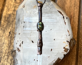 Sapphire and Quartz Mini Copper Fairy Wand Pendant | Copper Crystal ...