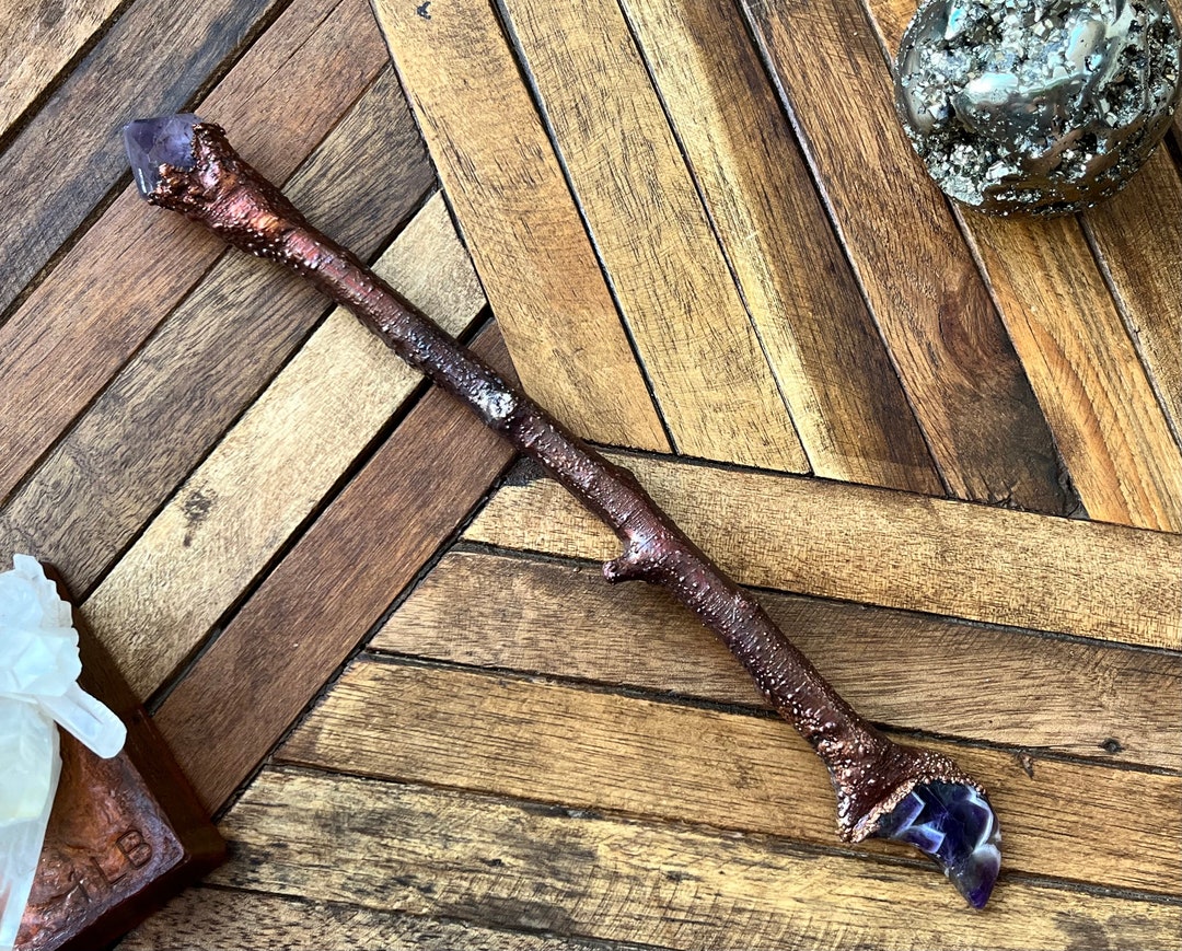 Copper Amethyst Crystal Scepter Wand Magic Wand Wiccan Witch ...