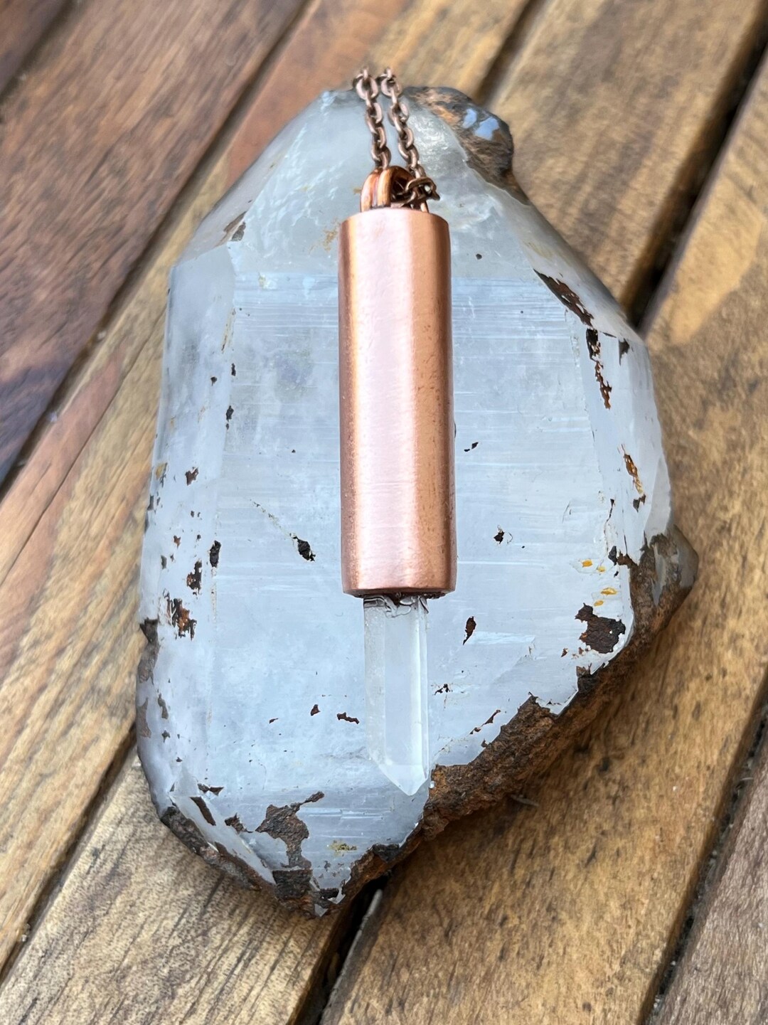 Quartz Crystal and Copper Magic Wand Pendant | Magic Wand ...