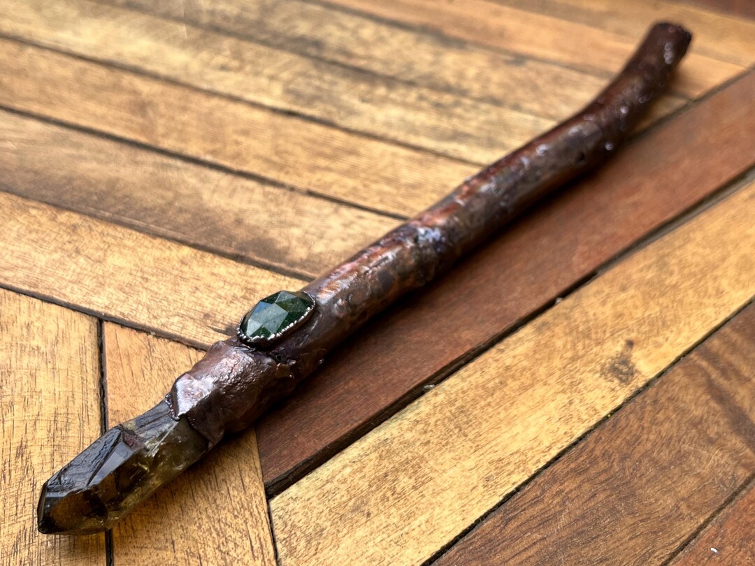 Smokey Quartz Crystal Copper Wand | Magic Wand | Wiccan Witch ...