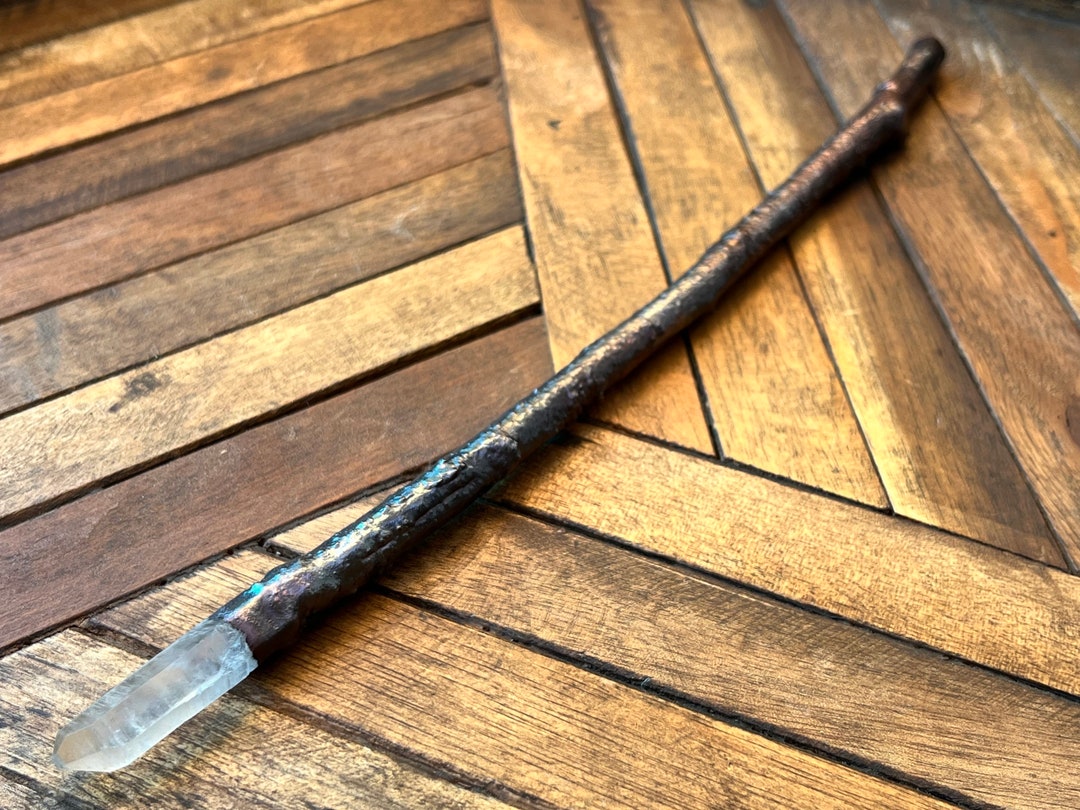 Quartz Copper Wand Magic Wand Wiccan Witch Manifestation Wand Copper ...