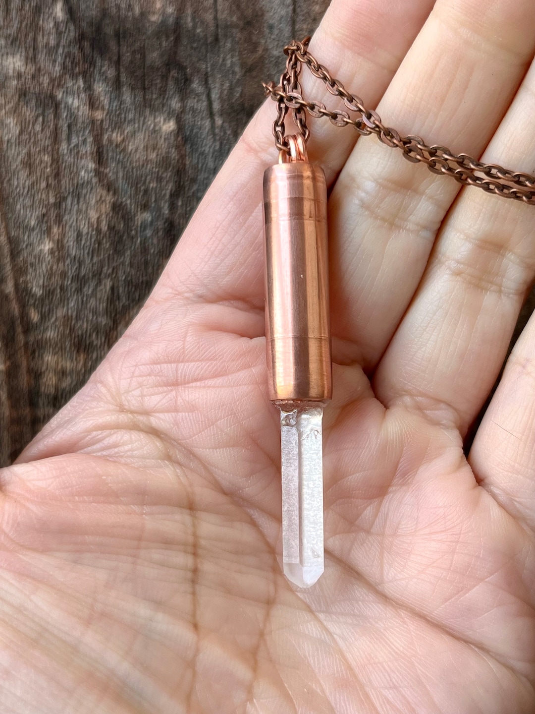 Quartz Crystal and Copper Magic Wand Pendant | Magic Wand ...