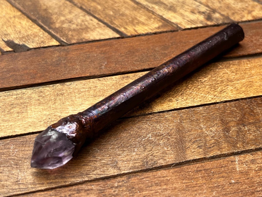 Amethyst Crystal Mini Wood Wand | Magic Wand | Manifestation Wand ...
